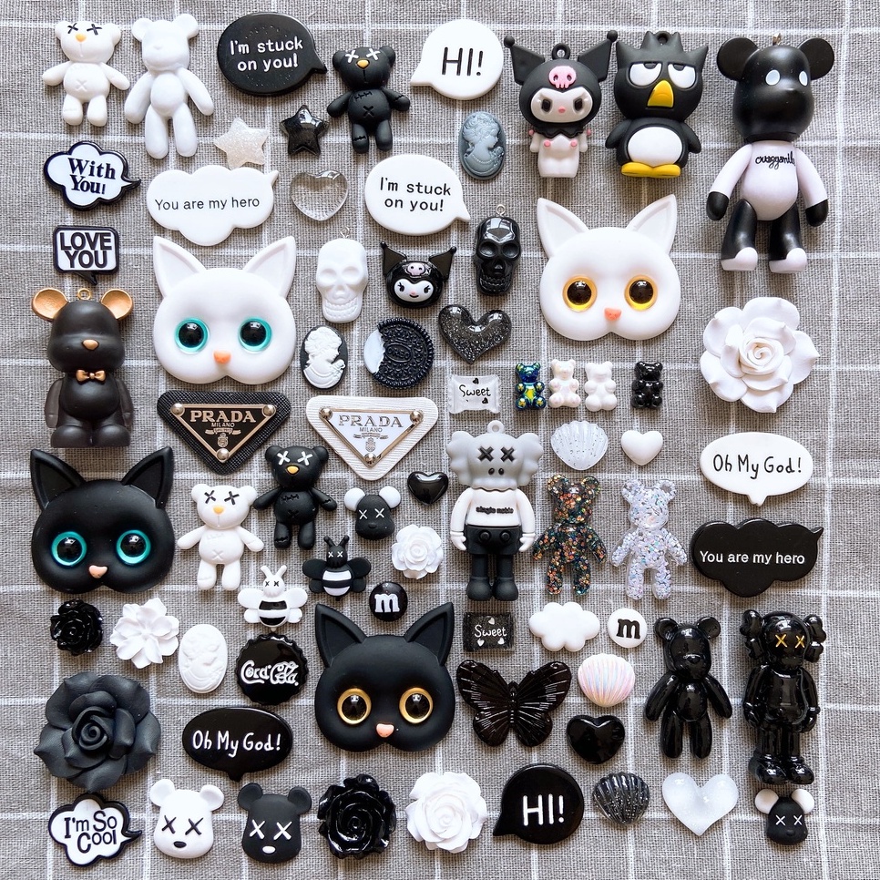 croc jibz Charm Button Fashion Shoes Accessories#Black & white ...
