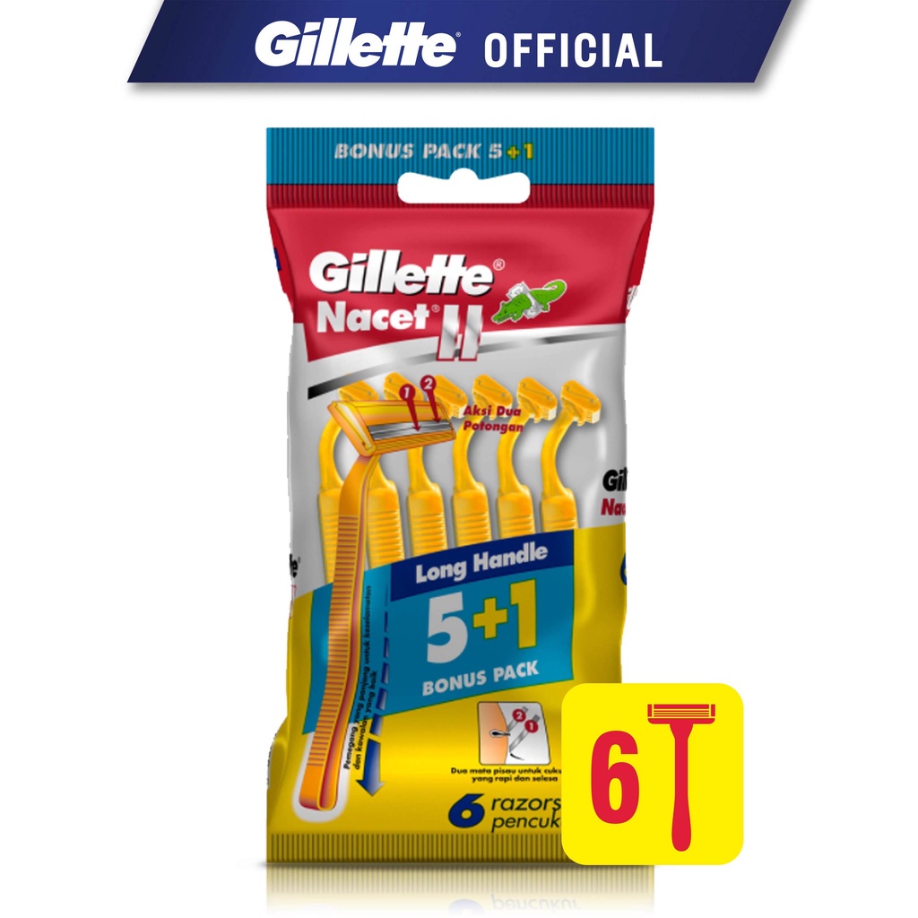 Gillette Nacet II Disposable Razor (5 + 1s) | Shopee Malaysia