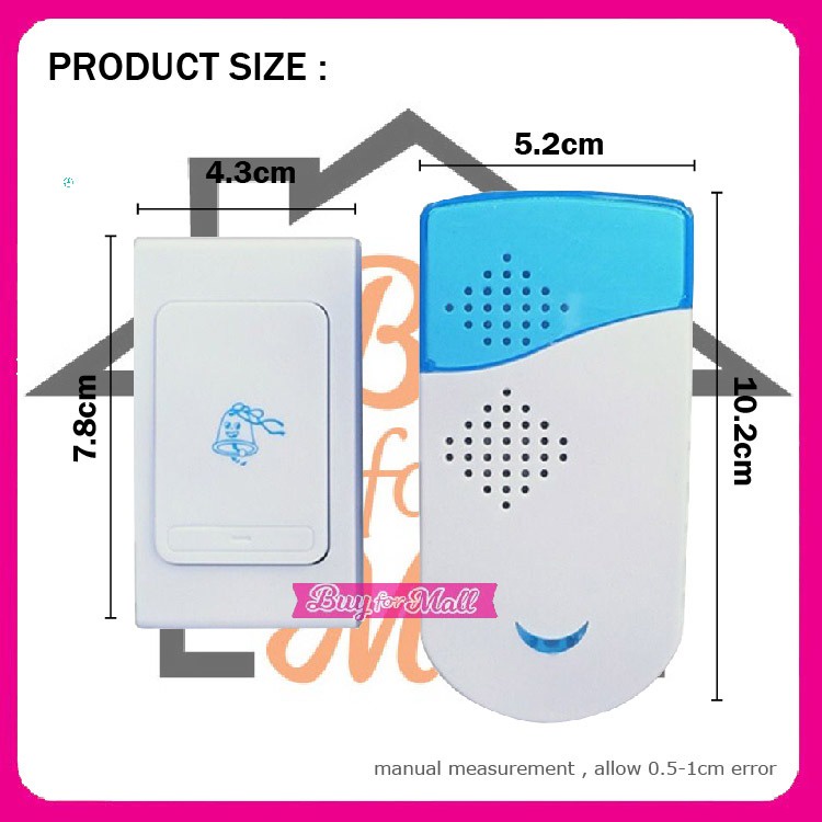 Loceng Pintu Wireless Door Bell Wireless Waterproof 300M Range Premium ...