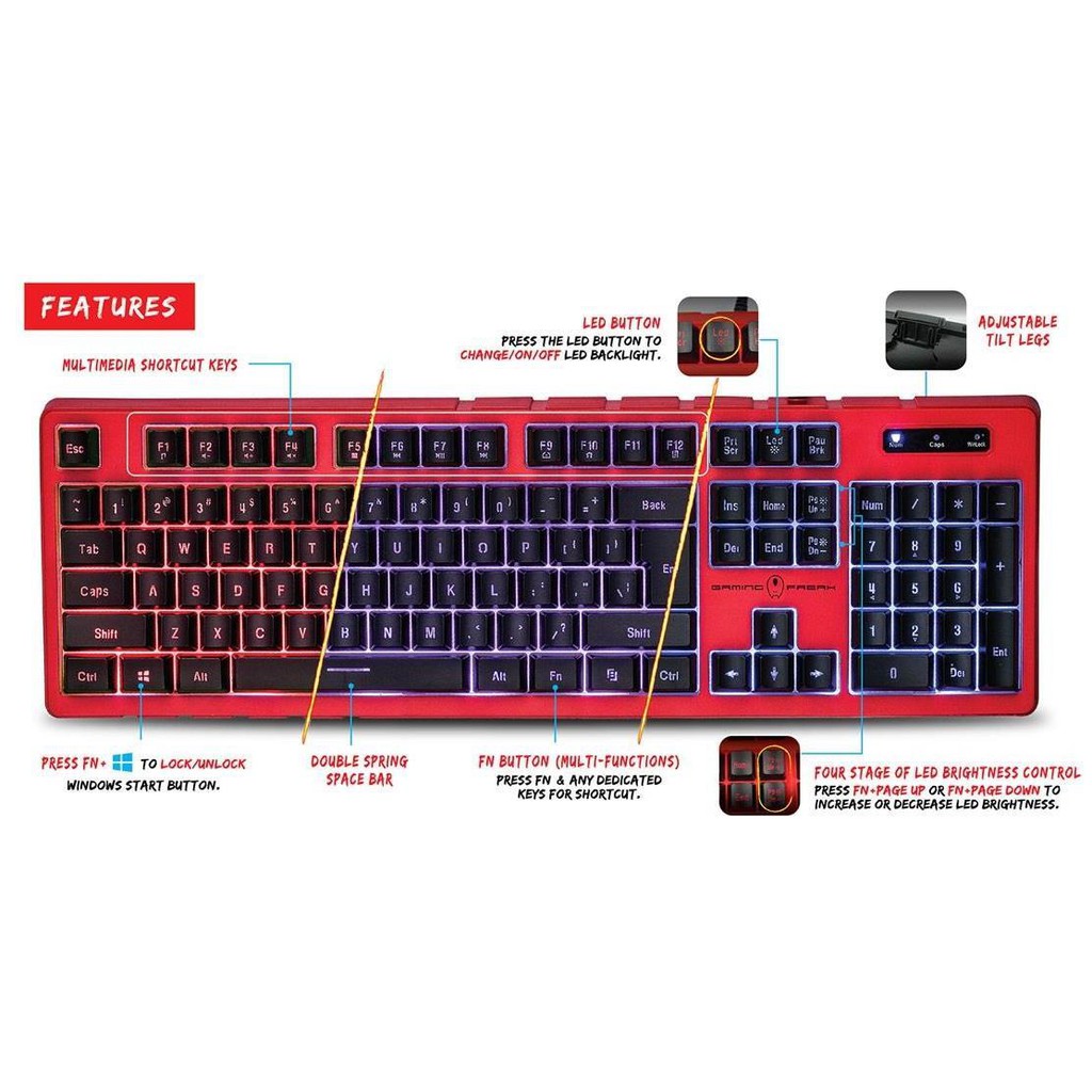 AVF Gaming Freak Advanced Membrane Gaming Keyboard (GK-1V) | Shopee ...