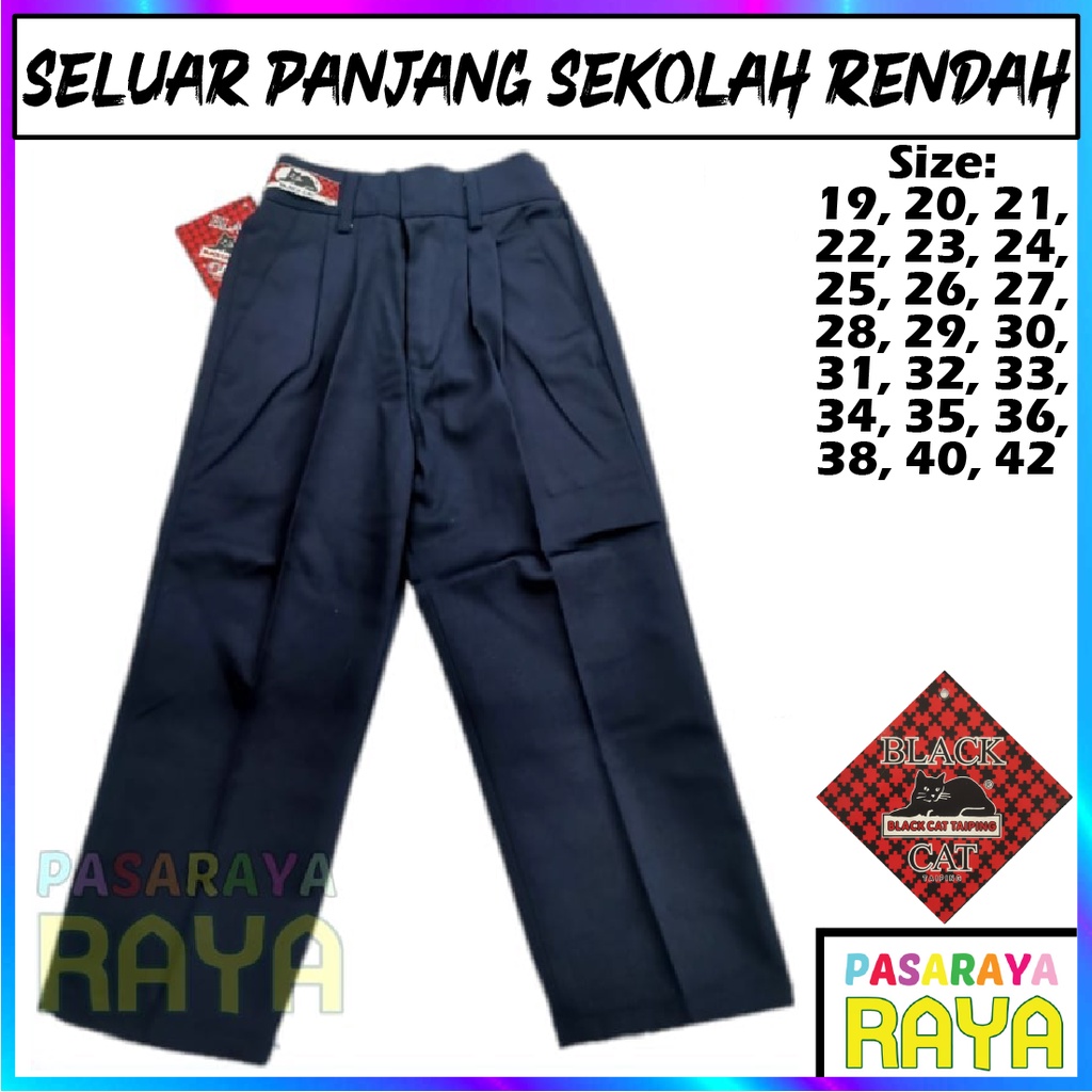Seluar Panjang Sekolah Rendah Biru Tua BIRU GELAP COTTON Primary School ...