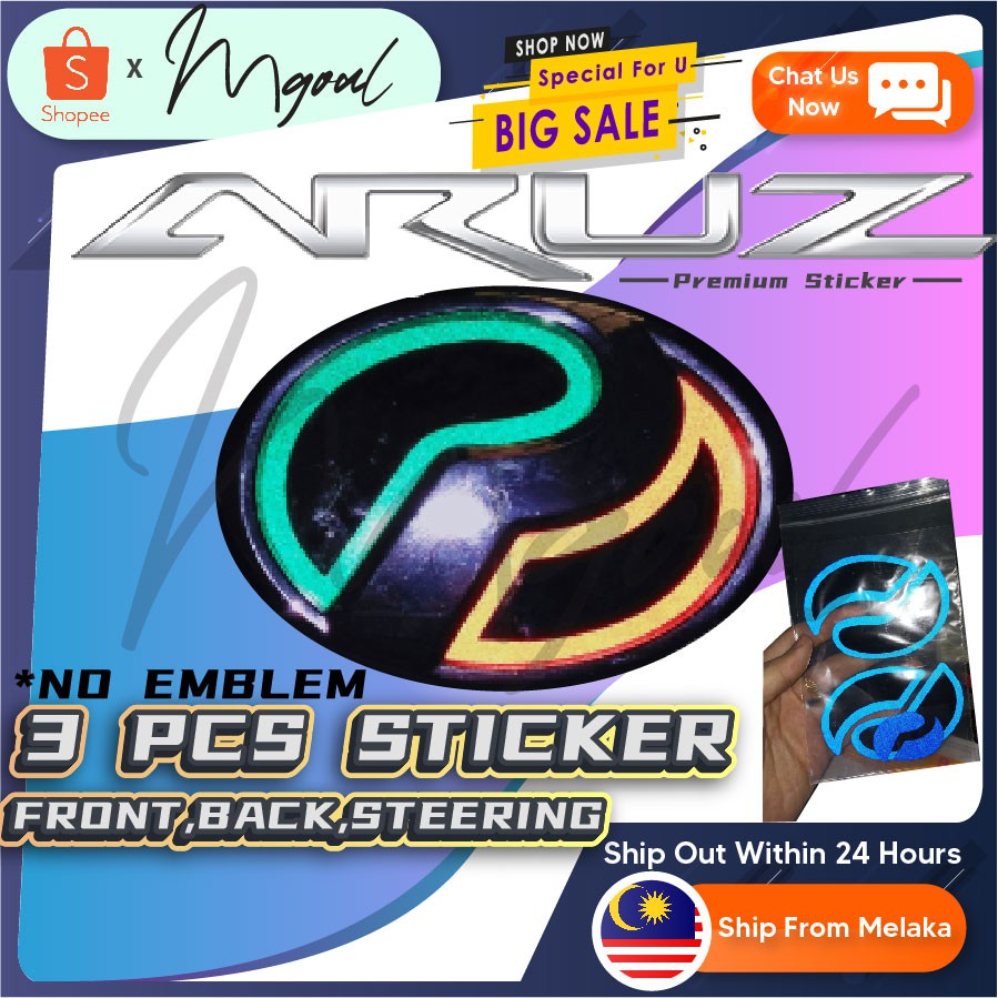 2TONE EIDITON ARUZ LOGO STICKER PERODUA REFLECTIVE WITHOUT EMBLEM (3M ...