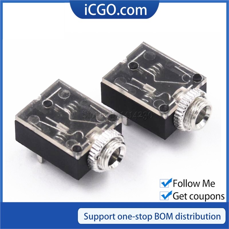 5PCS Hot sale 5 Pin 3.5mm Stereo Audio Jack Socket PCB Panel Mount for ...