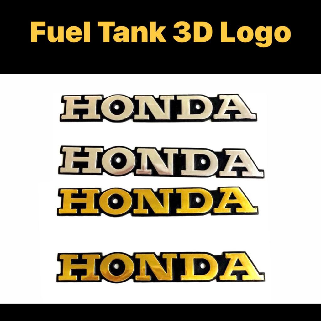 HONDA CG125 TANK LOGO - CHROME / GOLD (ST) // FUEL TANK LOGO EMBLEM 3D ...