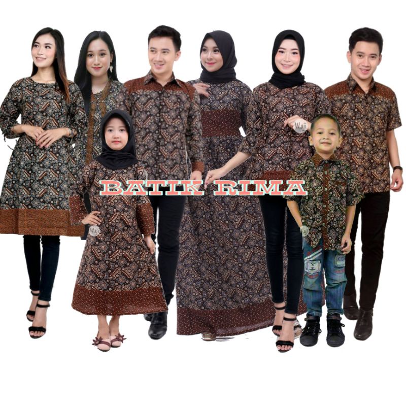 Mother And Daughter Uniform Batik Couple Family sania ruffle ori ndoro ...