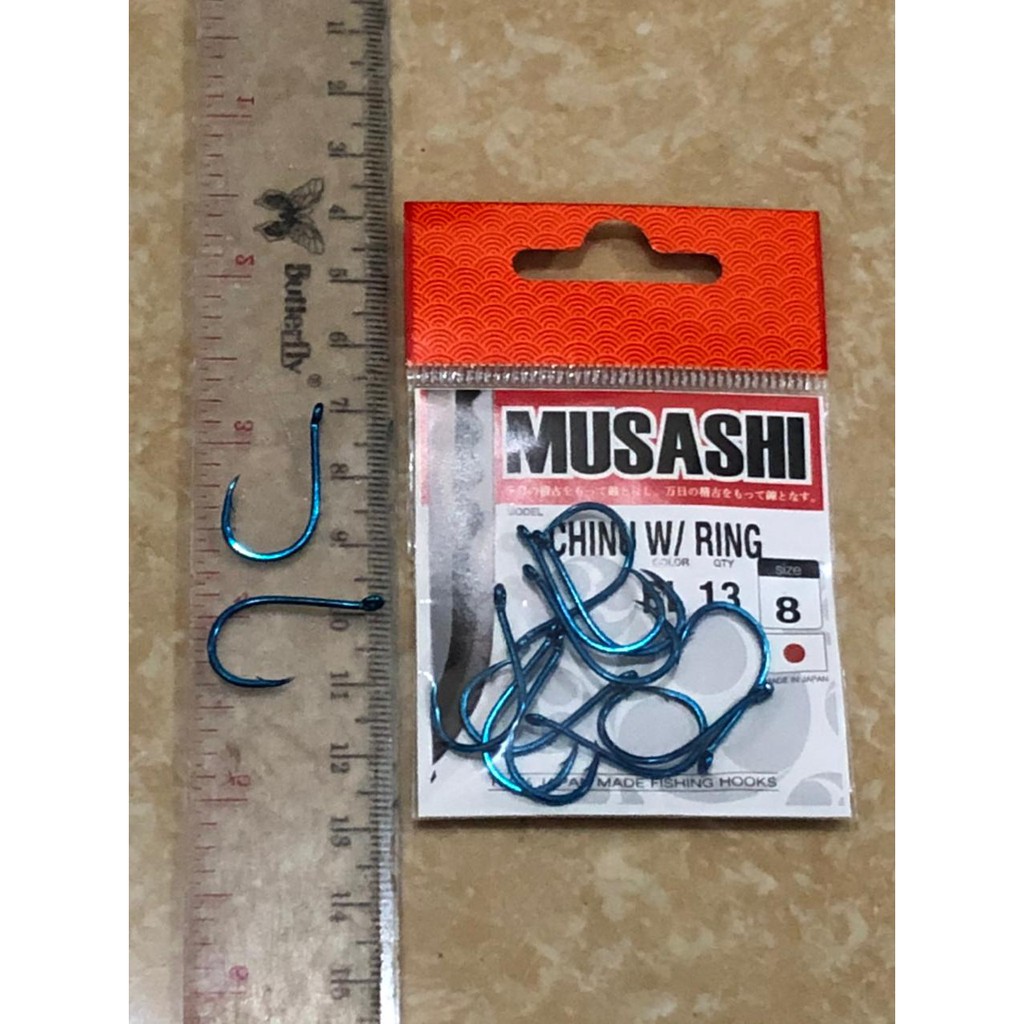 Musashi Chinu Ring Made in Japan Sharp Blue Fishing Hook | Shopee Malaysia