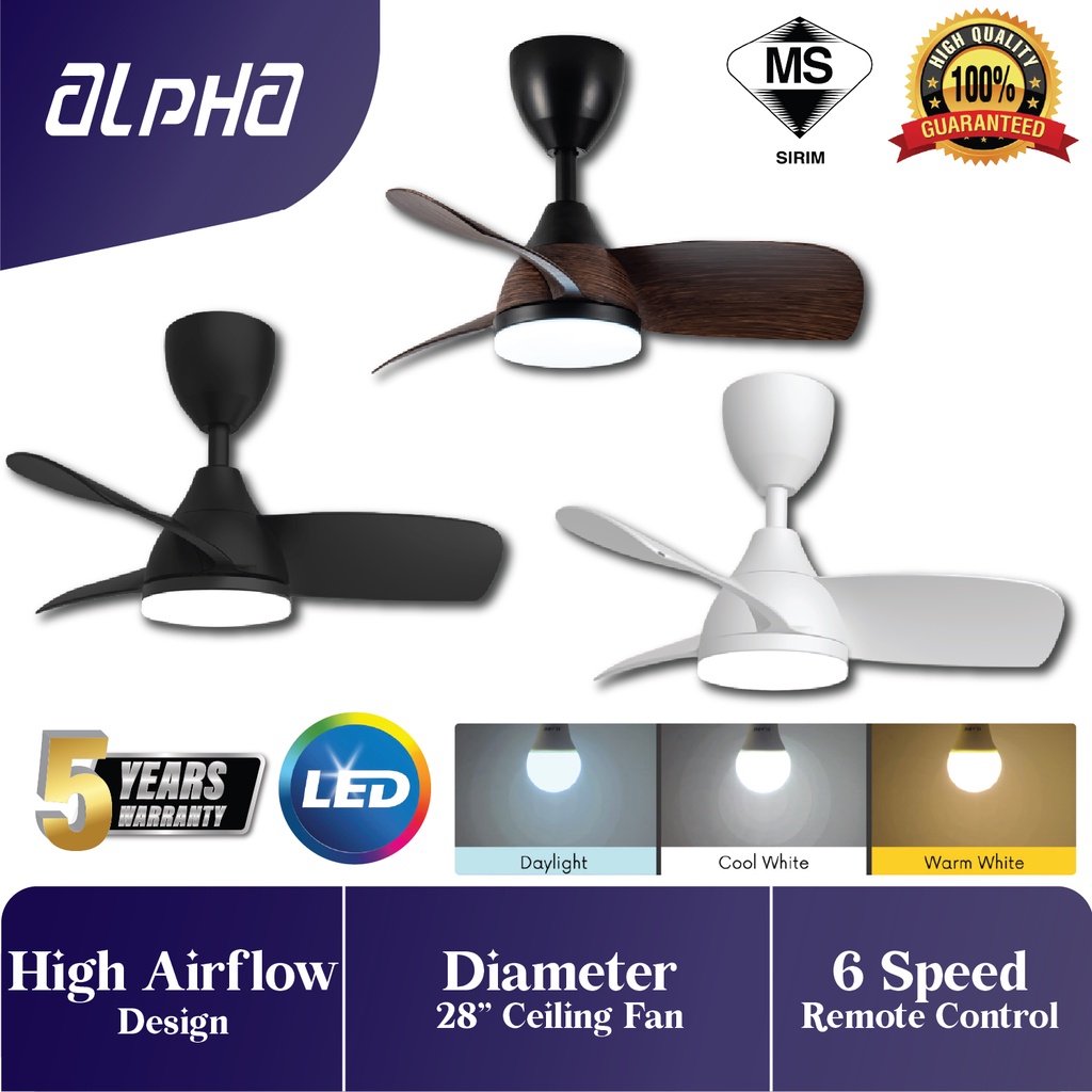 [NEW] ALPHA Cosa Nano 28 Inch DC Motor Ceiling Fan with 3 Blades (6 ...
