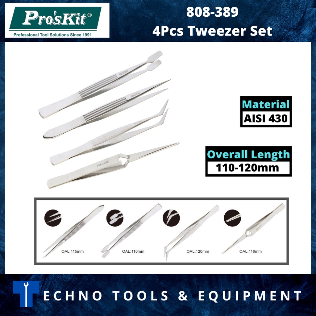Pro'sKit 808-389 4Pcs Tweezer Set | Shopee Malaysia