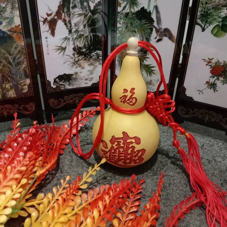 Feng Shui Wu Lou Hu Lu Calabash Natural Gourd Attracting of Luck 风水开口葫芦 ...