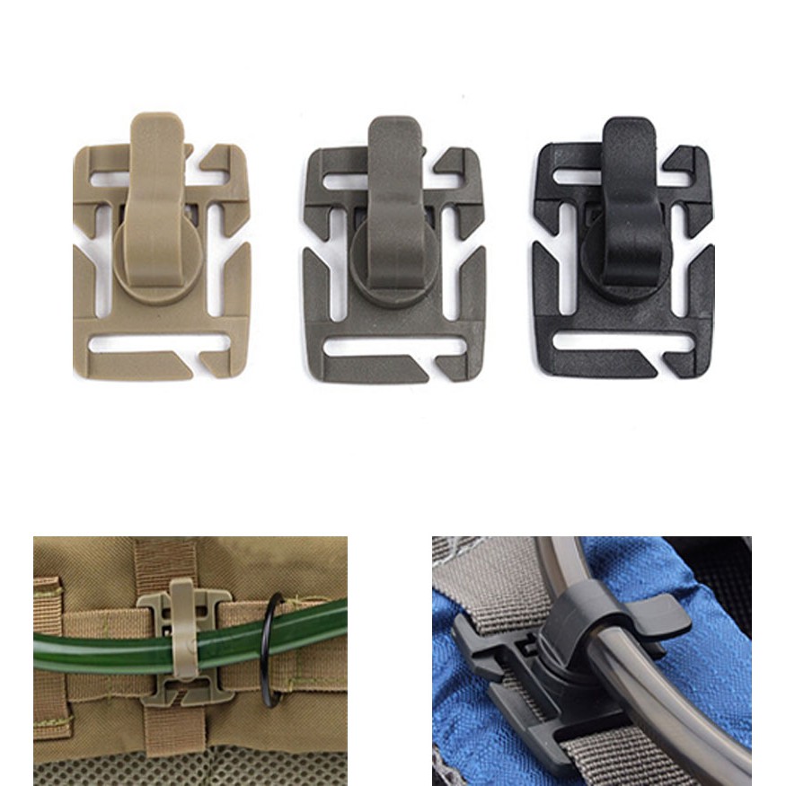 5X Drinking Tube Clip Water Pipe Hose Clamp Backpack Bag molle webbing ...
