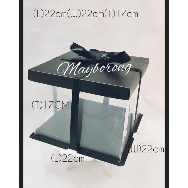 Kotak Hantaran Transparent Clear Gift Box Cake Box Kotak Kek Kotak ...