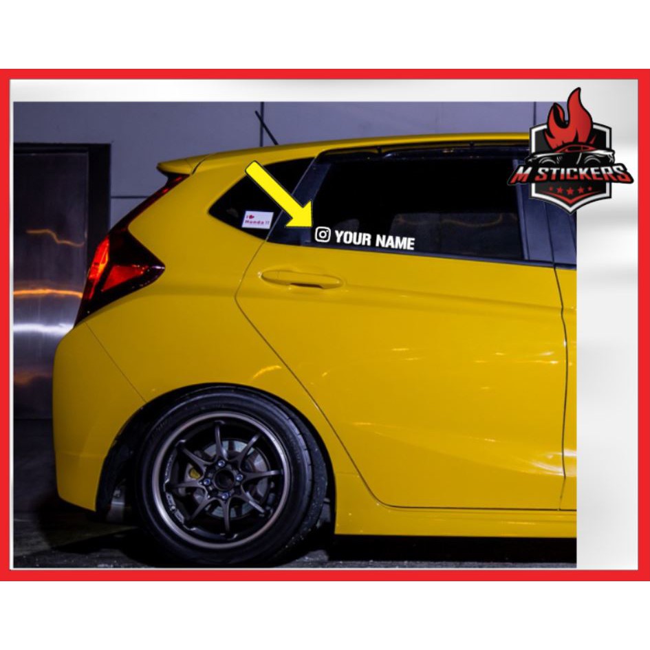 [M STICKERS] 2 PCS INSTAGRAM CUSTOM NAME CAR STICKER KERETA MYVI VIOS ...