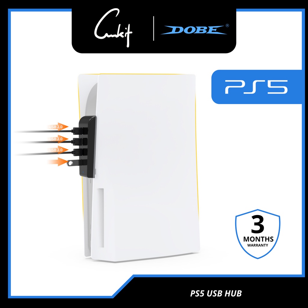 09.09 SALE 】DOBE PS5 USB Hub PS5 USB 2.0 4 Port USB Hub ( PS5 Digital ...