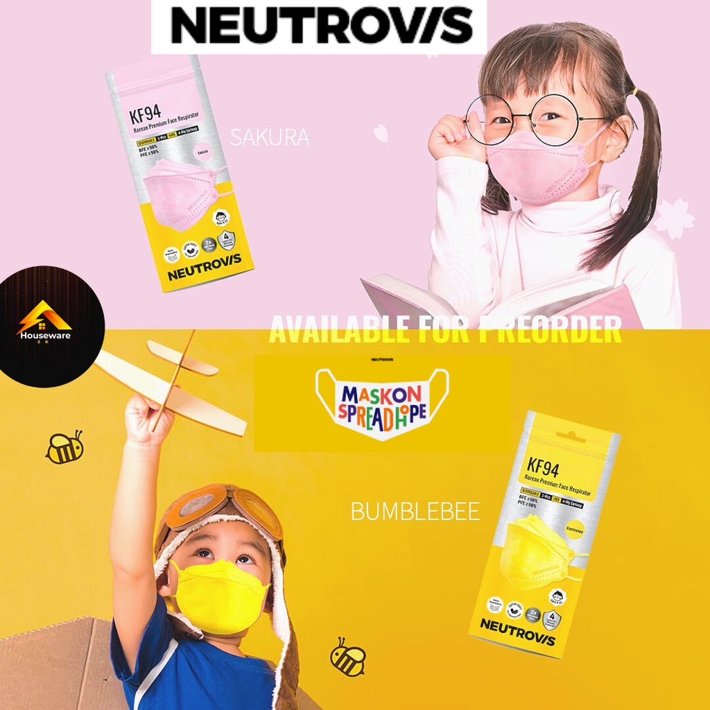 KF94 NEUTROVIS FIRST EVER KID FACE MASK🔥Ready Stock🔥New Arrival🔥4 PLY ...