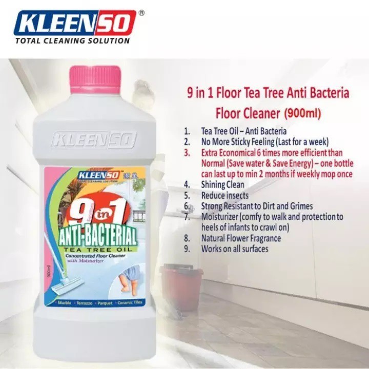 900ML Kleenso 9 in 1 Pink Anti Bacterial Floor Cleaner | Shopee Malaysia