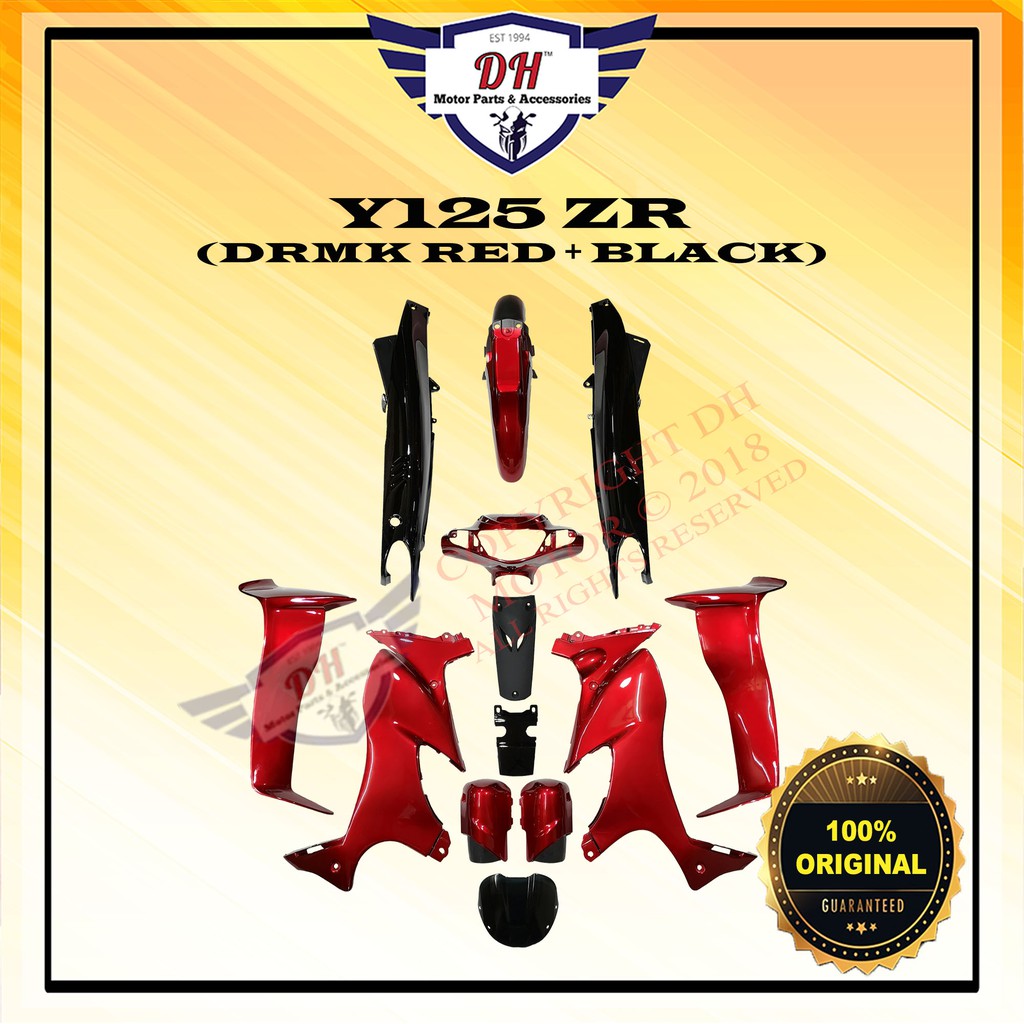 Y125 ZR (ORIGINAL) COVER SET (DRMK RED + BLACK) YAMAHA 125 125Z 125ZR ...