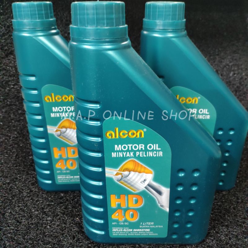 Alcon HD40 4T Motorcycle Oil Minyak Motosikal Minyak Pelincir API-CB SC ...