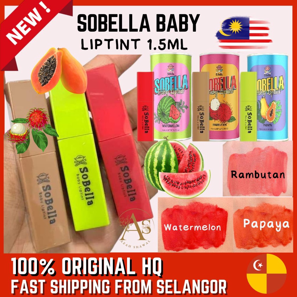 SOBELLA NEW BABY LIPTINT 1.5ML FRUIT EDITION READY STOCK | Shopee Malaysia