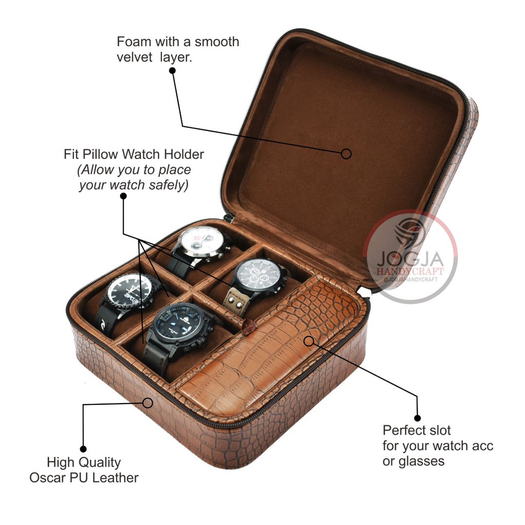 PREMIUM Travel Watch Box / Travel Watch Case / Watch Box | Shopee Malaysia