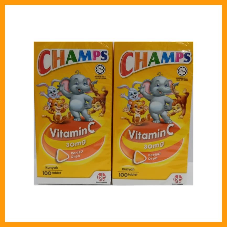 Champs Vitamin C 30mg Chewable Tablets- Orange (100's) | Shopee Malaysia