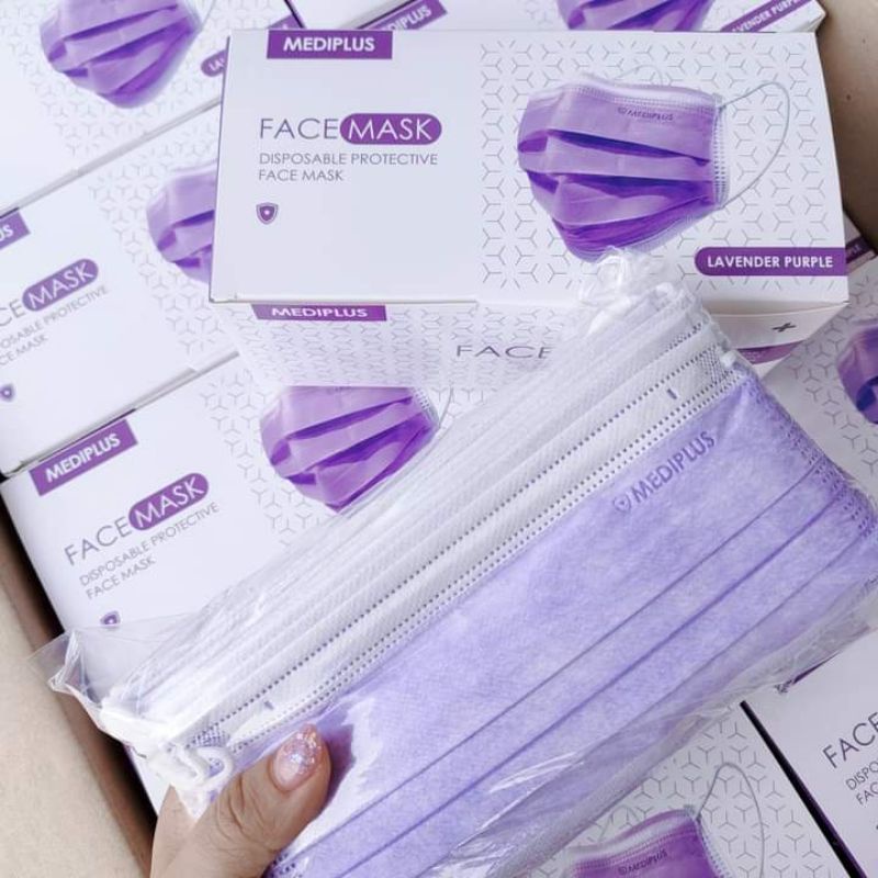 Mediplus Disposable 3-Ply Face Mask PURPLE (100% Authentic - new ...