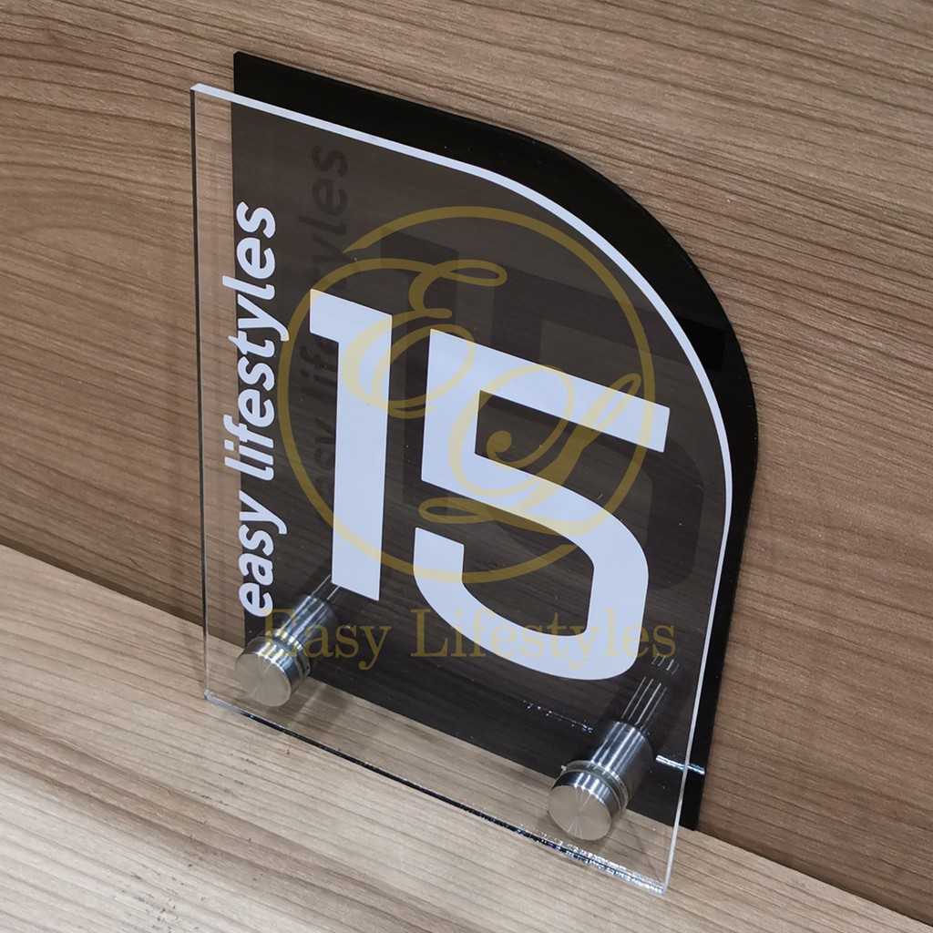 MODERN HOUSE NUMBER PLATE(ACRYLIC) OFFICE APARTMENT, NOMBOR RUMAH PLAT ...