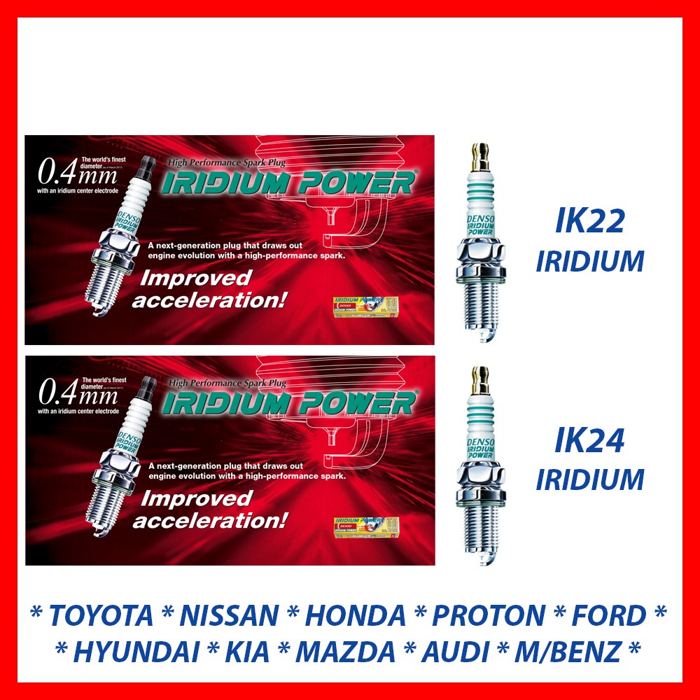 (100% ORIGINAL) DENSO IRIDIUM IK22 IK24 Spark Plug (4PCS) Toyota Vios ...