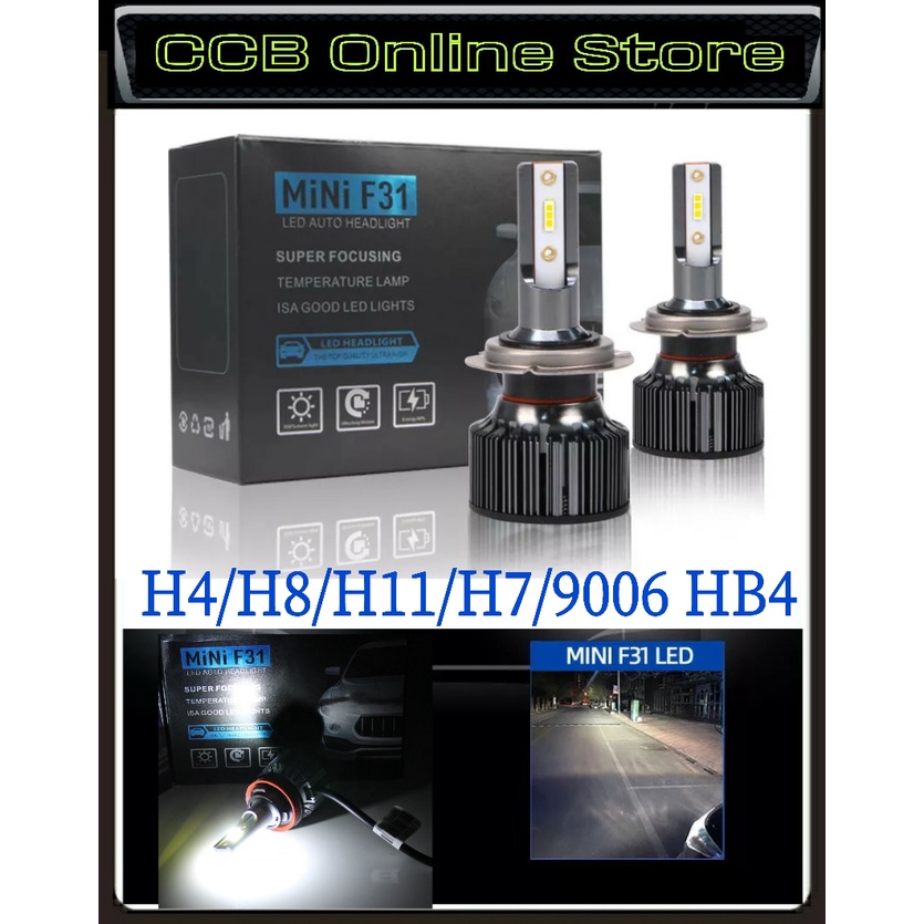 MiNi F31 LED AUTO HEADLIGHT 6000K - 6500K WHITE (H4/H8/H11/H7/9006 HB4 ...