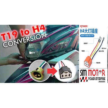 Head Lamp Socket H4 HS1 Ceramic Soket Lampu Headlight T19 TO H4 ...