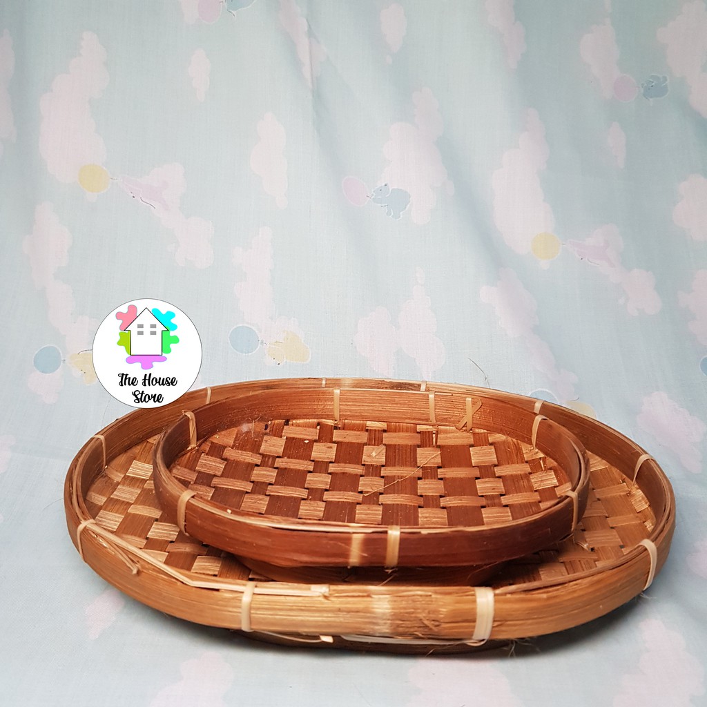 Bamboo WOVEN OVAL LALAPAN PLATE / CATTLE SHREDDING PLATE | Shopee Malaysia