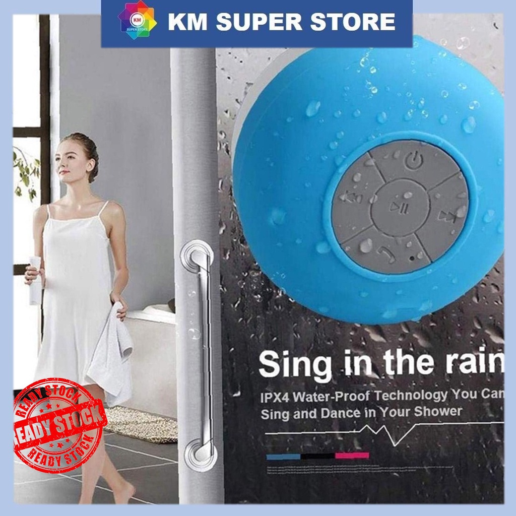 Water Resistant Bluetooth Hand-free Shower Speaker for Smartphone Built ...