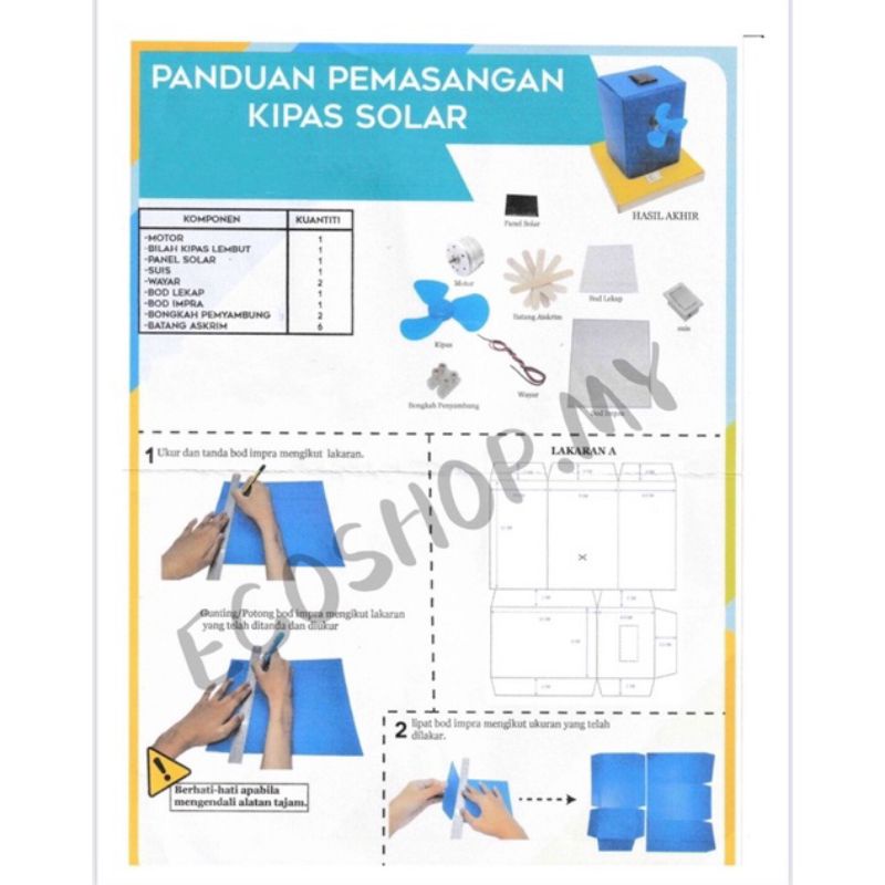 Projek RBT Tahun 5 2024 - Kit Model Kipas Solar ( 1 set ) Mesti ...