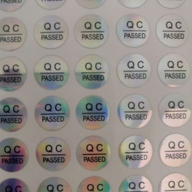 Sticker QC PASS 192PCS Hologram PET Label Round 10mm QC Sticker Label ...