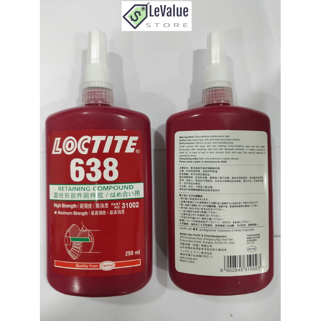 250ml 50ml High Strength Loctite 638 Anaerobic Cylindrical, 54% OFF