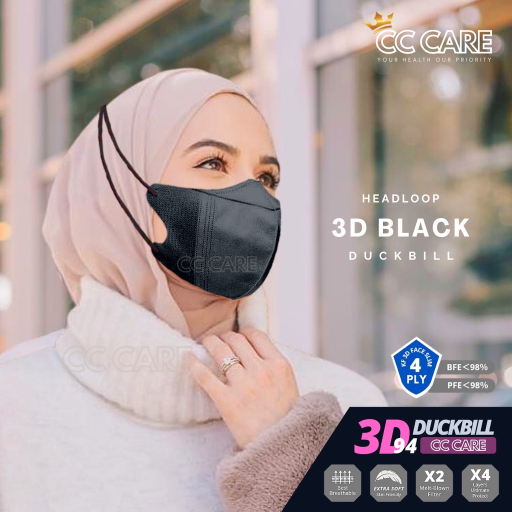 Headloop Butterfly Face Mask BFE 98% 10pcs 4Ply 3D Duckbill Headloop ...