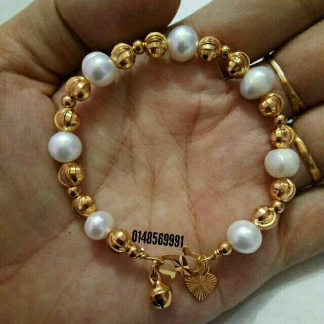 💝Gelang tangan batu mutiara ori ikat suasa | Shopee Malaysia