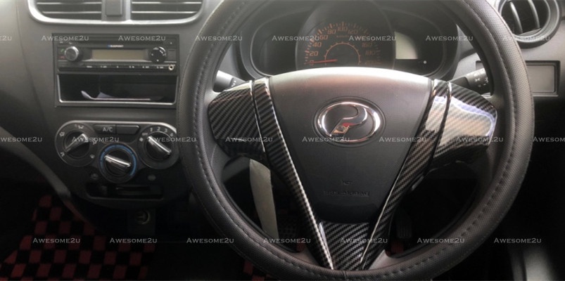 Awesome2u Perodua Axia Bezza Carbon Fiber Steering Wheel Frame Trim ...