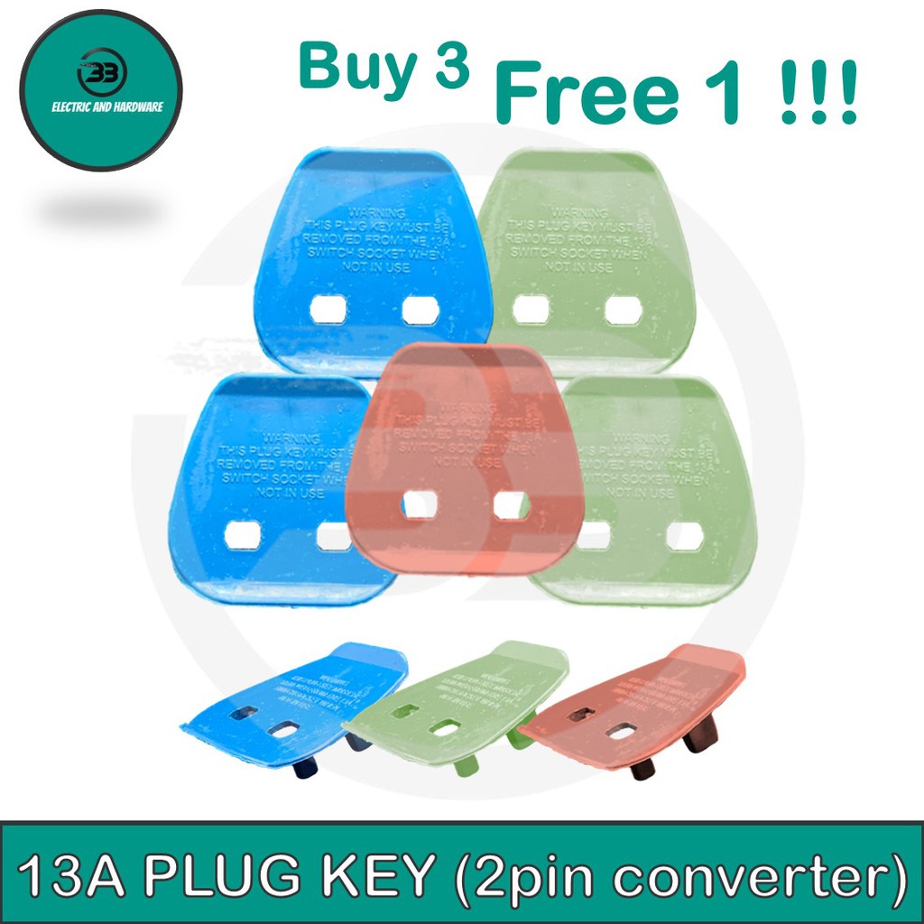 【HARGA BORONG】 4PCS Plastic Safety Plug Key With Hole Socket 2 Pin 2 ...
