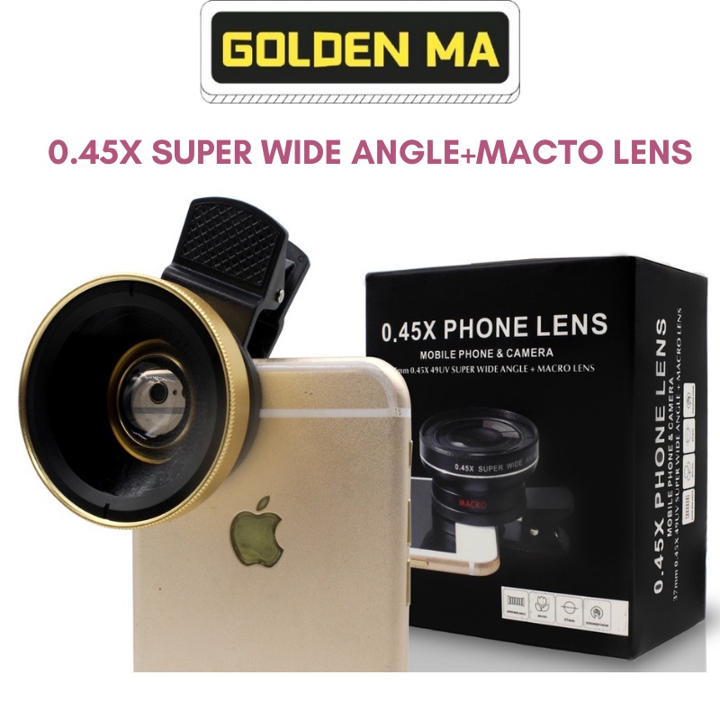 2in1 37mm 0.45x Super Wide Angle + Macro Phone Clip Camera Lens Fish Eye for Mobile Phone ...