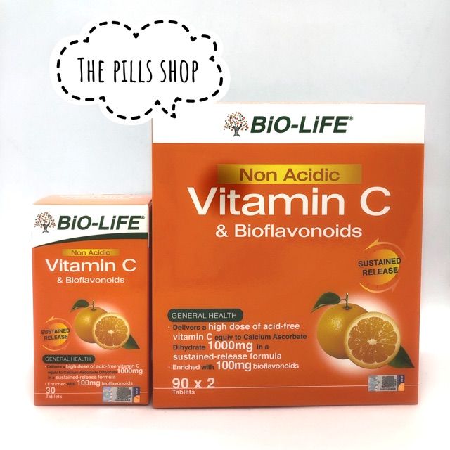 Biolife Non-Acidic Vitamin C & Bioflavanoids 30’s/ 2x30’s/2x90’s ...