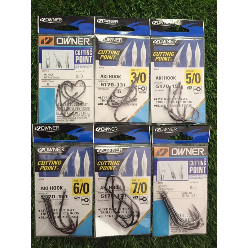 Owner 5170 Aki Hook Cutting Point Fishing Hook Mata Kail Ikan | Shopee ...