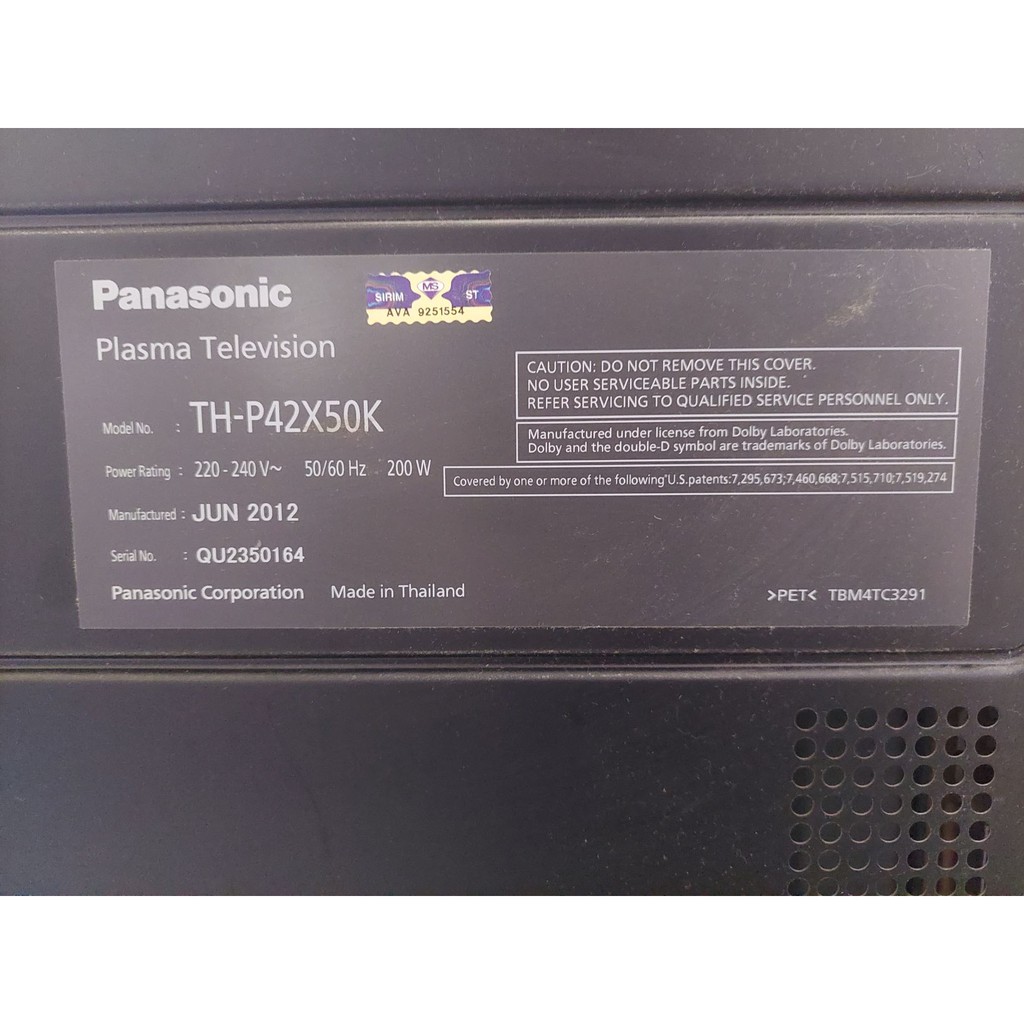 Panasonic Plasma TV TH-P42X50K Power Board | Shopee Malaysia