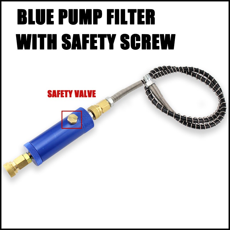 High Pressure Pump Air Filter with 50cm Hose and M10x1 Blue Hand Pump ...
