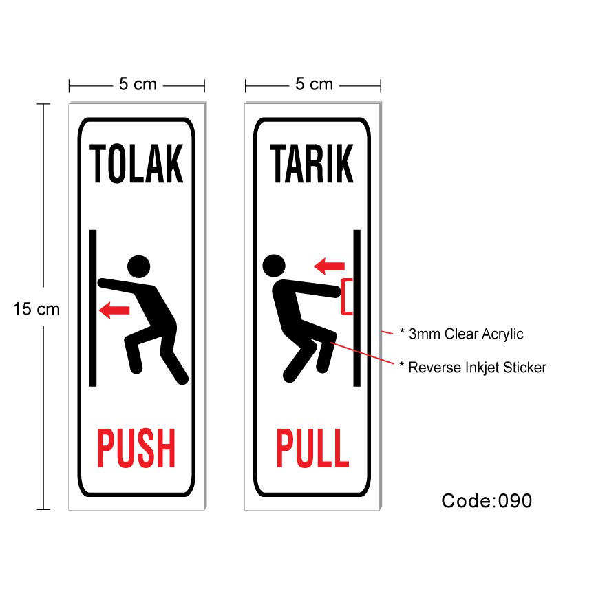 Door Sign. Push & Pull. Tarik Dan Tolak, Papan Tanda | Shopee Malaysia
