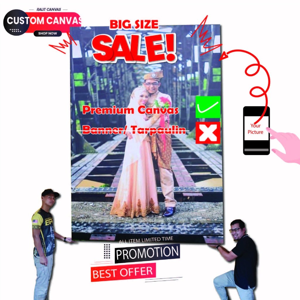 PROMOSI CANVAS FRAME SAIZ BESAR MURAH !!!! ( BUKAN TARPAULIN / BANNER ...