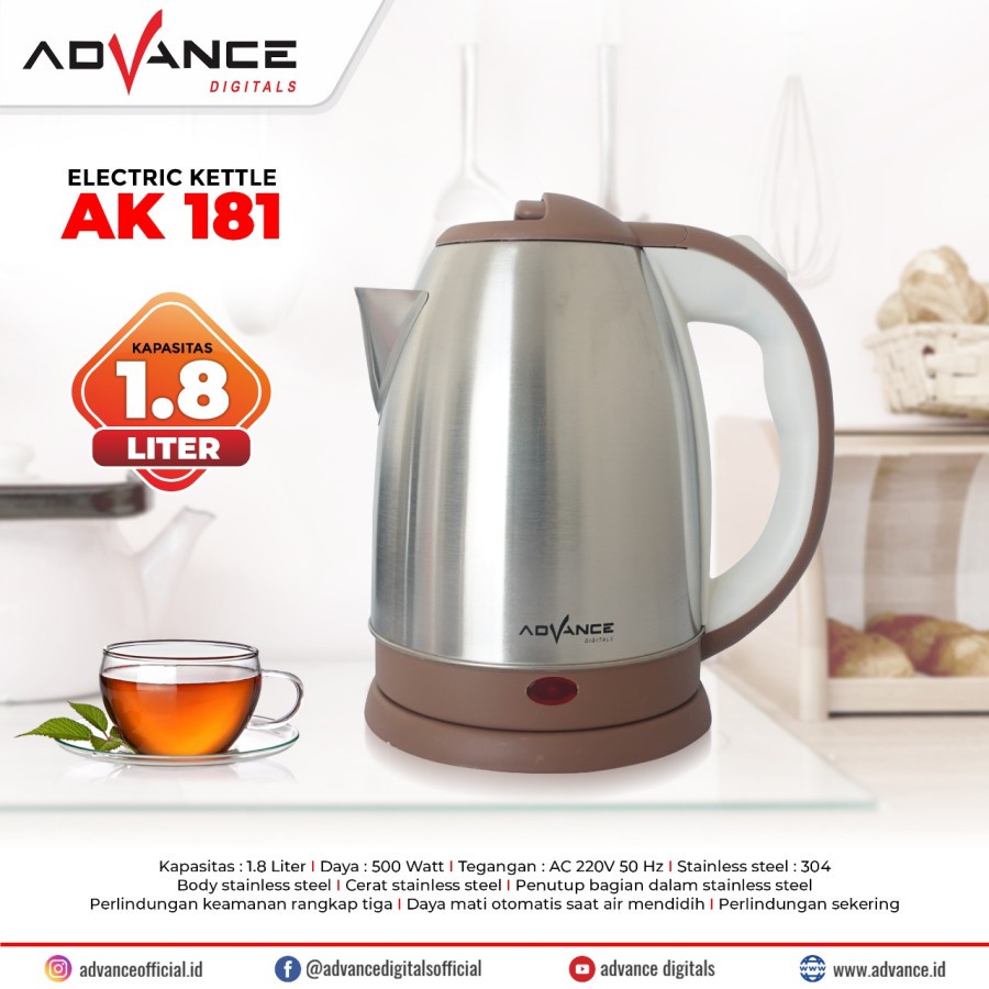 Advance AK-181 Electric Kettle Advanced Electric Kettle | Shopee Malaysia