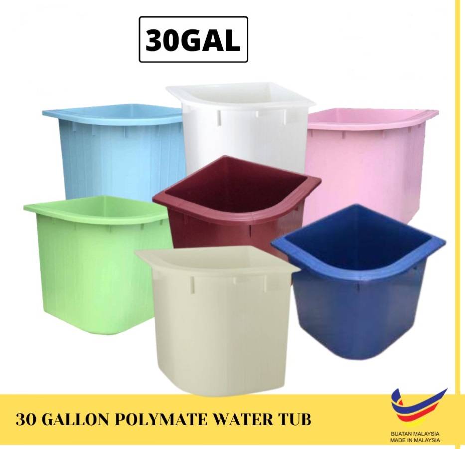 Water Storage Tub Bathroom Container Plastic 30 Gallon 86Liter Tong ...