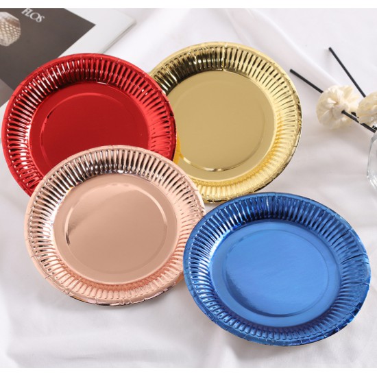 Party Foil Paper Plates 7/9 Inch 10 units Shiny Colours | READY STOCKS ...