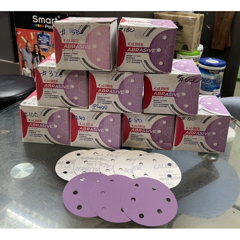 CALIBER SANDING DISC 125MM ROUND SAND PAPER 5” WITH 6 HOLES-1PCS ...