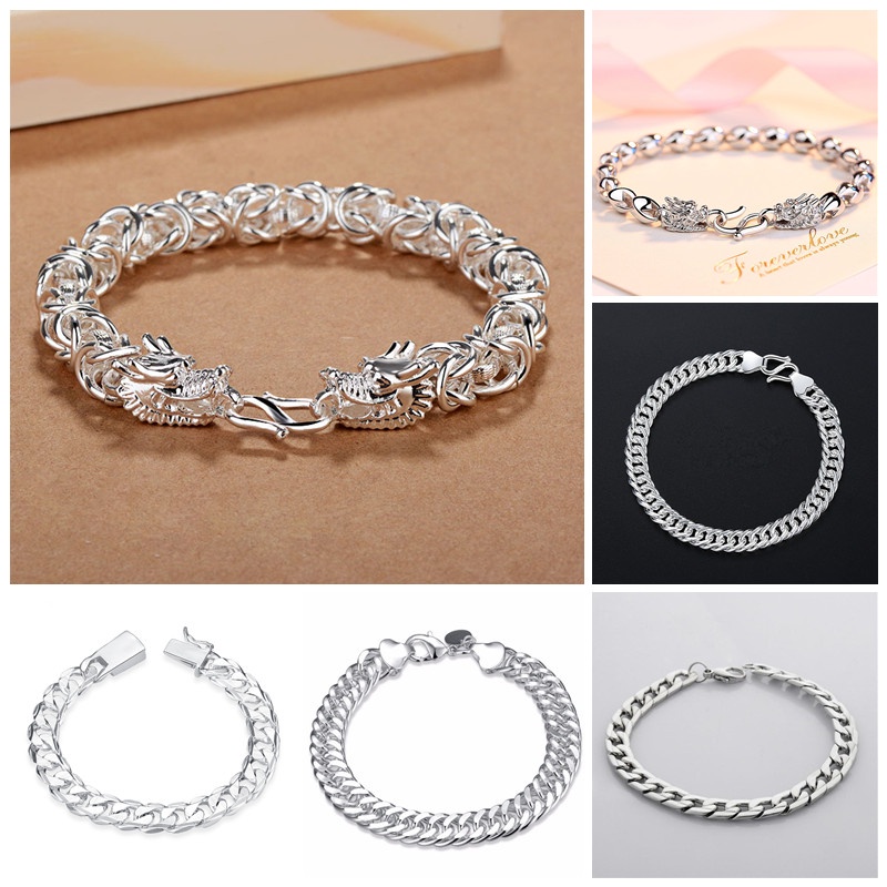 925 Original Silver Men's Bracelet/Open Adjustable Bracelet/Trend Men's ...